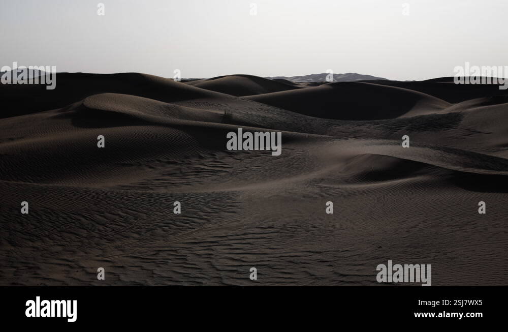 Middle eastern desert sand dune landscape near Dubai in the United Arab ...