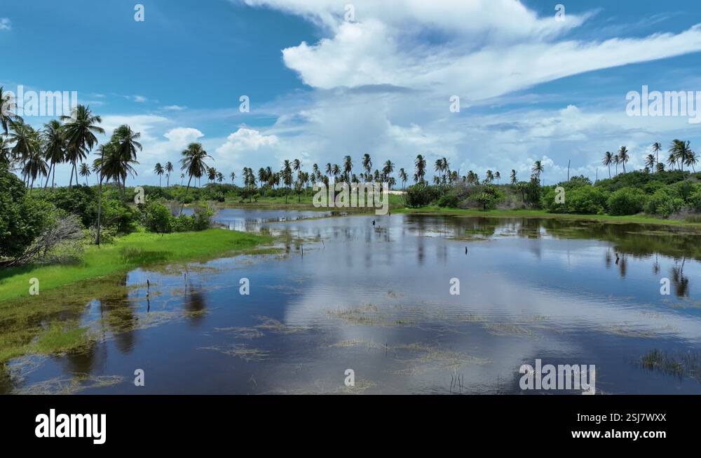 Lake Scenery At Lagoa Do Sal In Rio Grande Do Norte Brazil. Lagoon ...