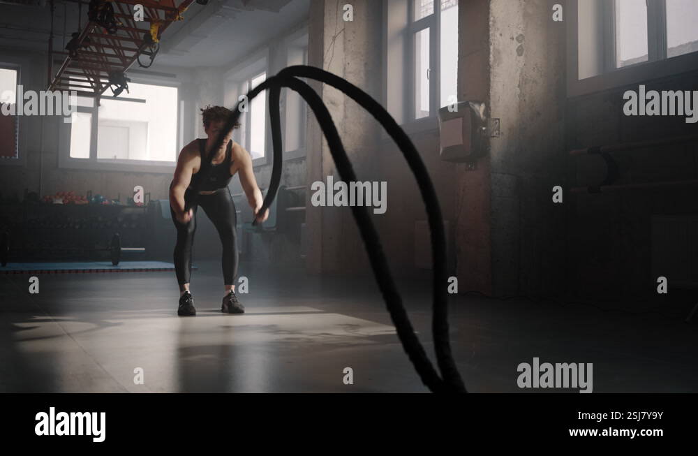 Motivated woman weightlifter doing cardiovascular workout, exercising ...