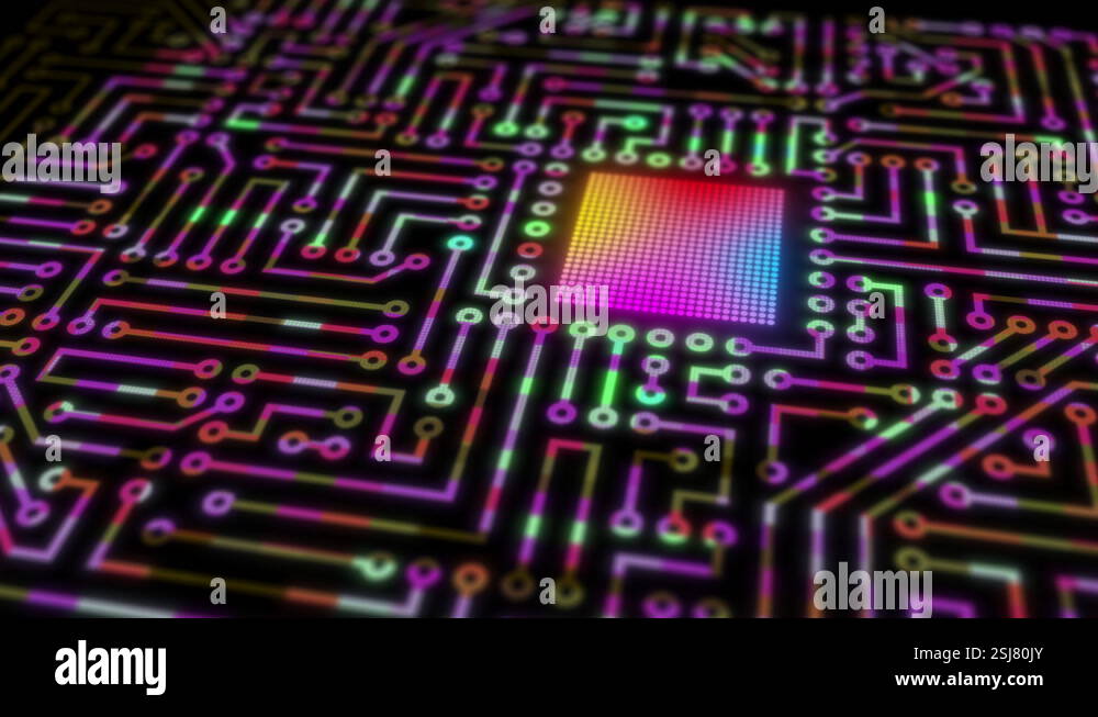 Circuit pulses explosion. Energy spreading in motherboard. Signals from ...