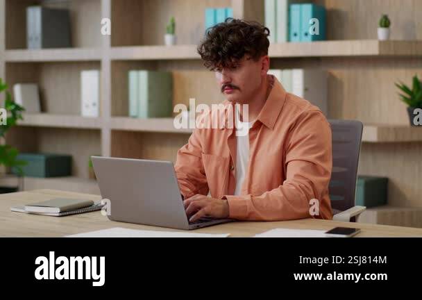 Problem in office Caucasian man tired upset guy male businessman ...