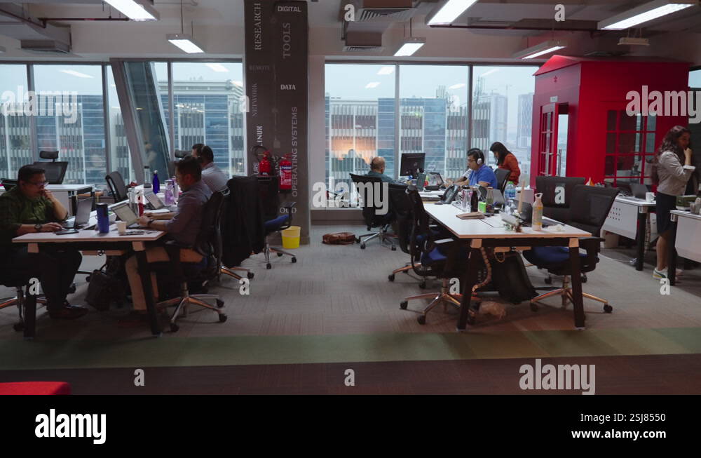 People Working Inside Corporate Office. - slider Stock Video Footage ...