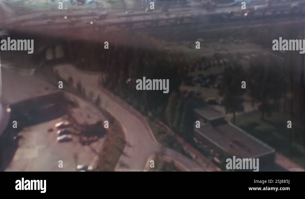 Panorama of Toronto city Canada. Inside lift going up to the top of the ...