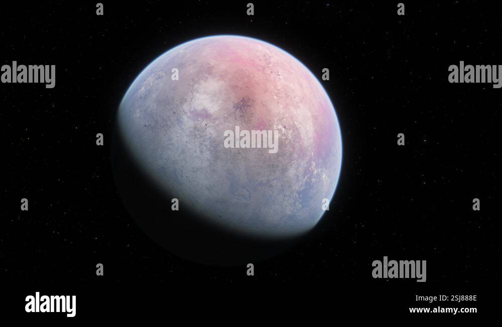 Cinematic animation of exoplanet in another solar system. A ...