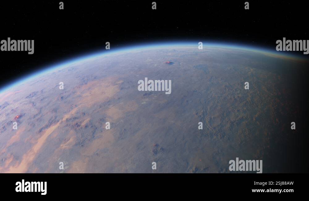 Cinematic animation of exoplanet in another solar system. A ...
