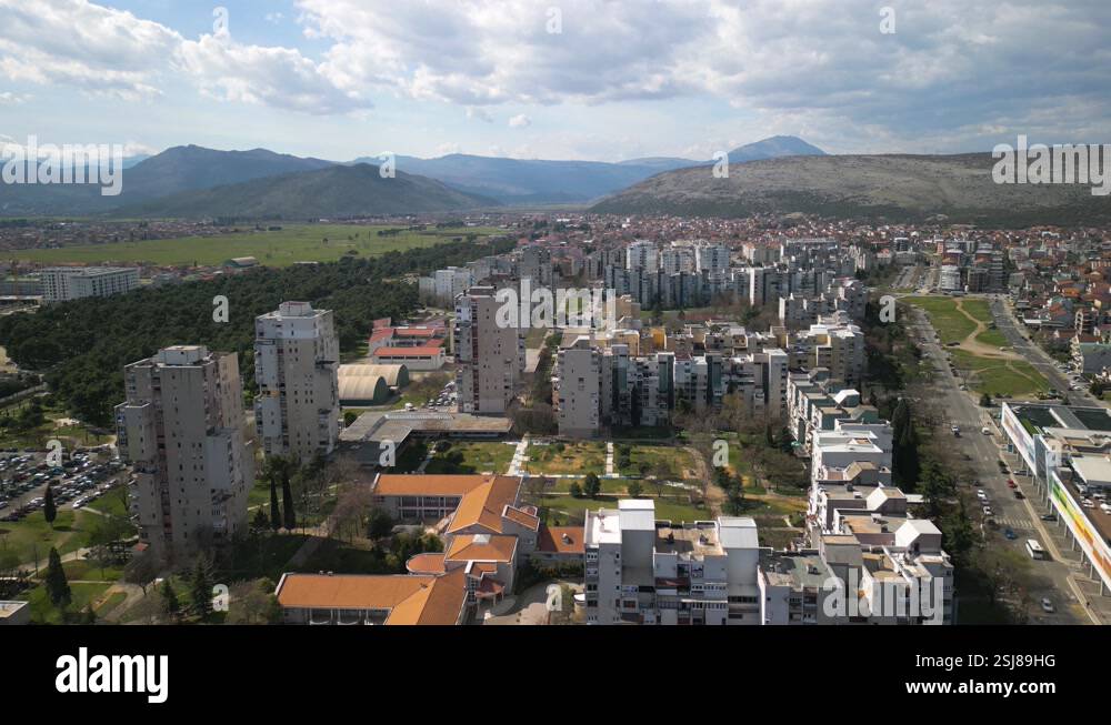Beautiful Aerial View of Podgorica on Typical Summer Day Stock Video ...