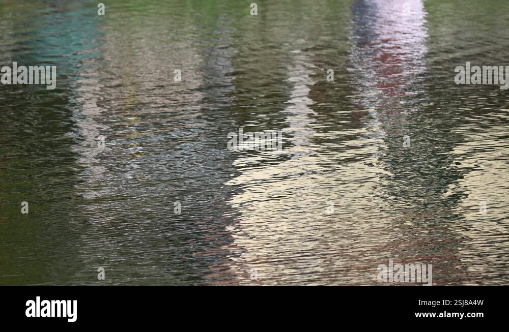 Closeup surface of clear water with small ripple waves in lake summer ...