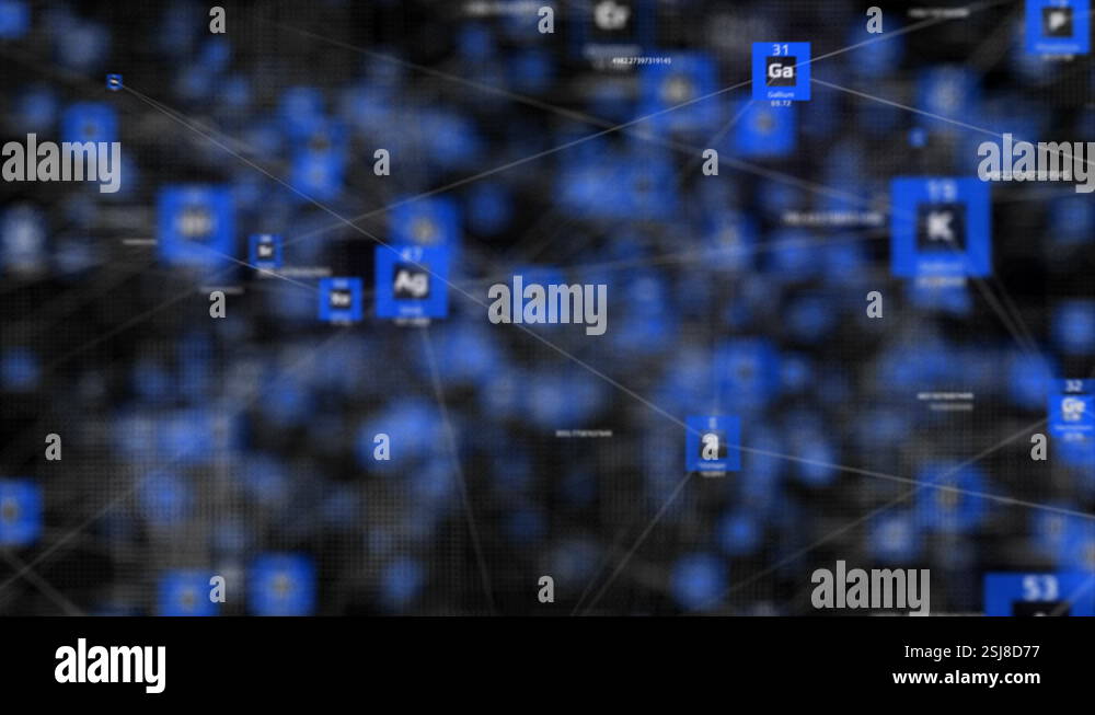 Periodic table of elements animation, seamless 3d science. Medical ...