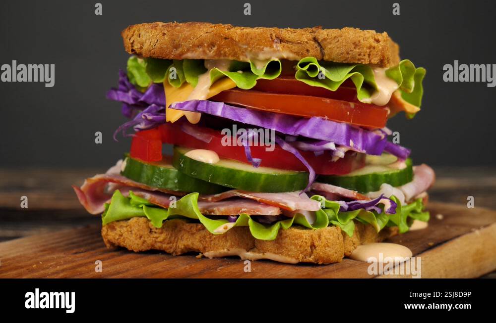 Big sandwich ham cheese Stock Videos & Footage - HD and 4K Video Clips ...