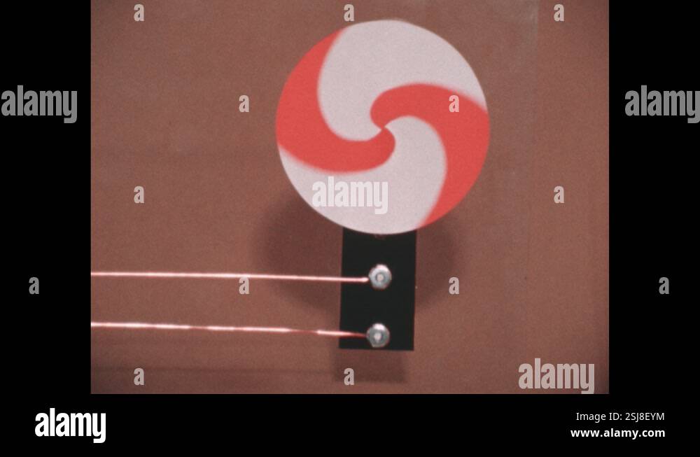 1970s: Wire connects 1.5 volt battery to spinning pinwheel. Wire ...