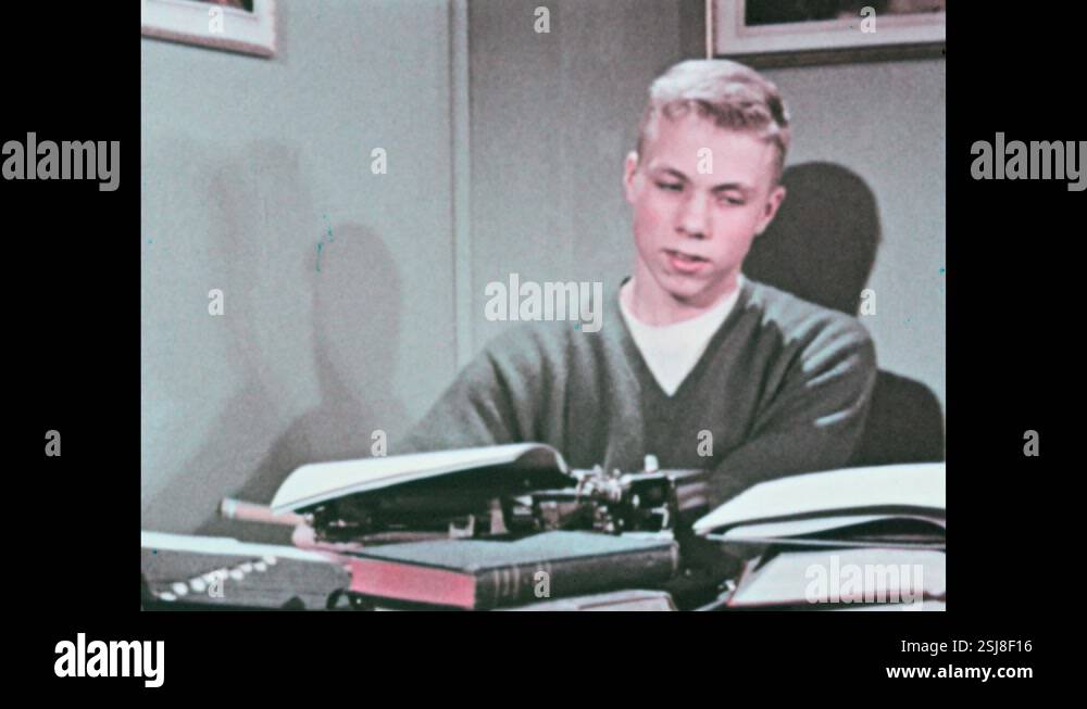 Man thinking at desk 1950s Stock Videos & Footage - HD and 4K Video ...