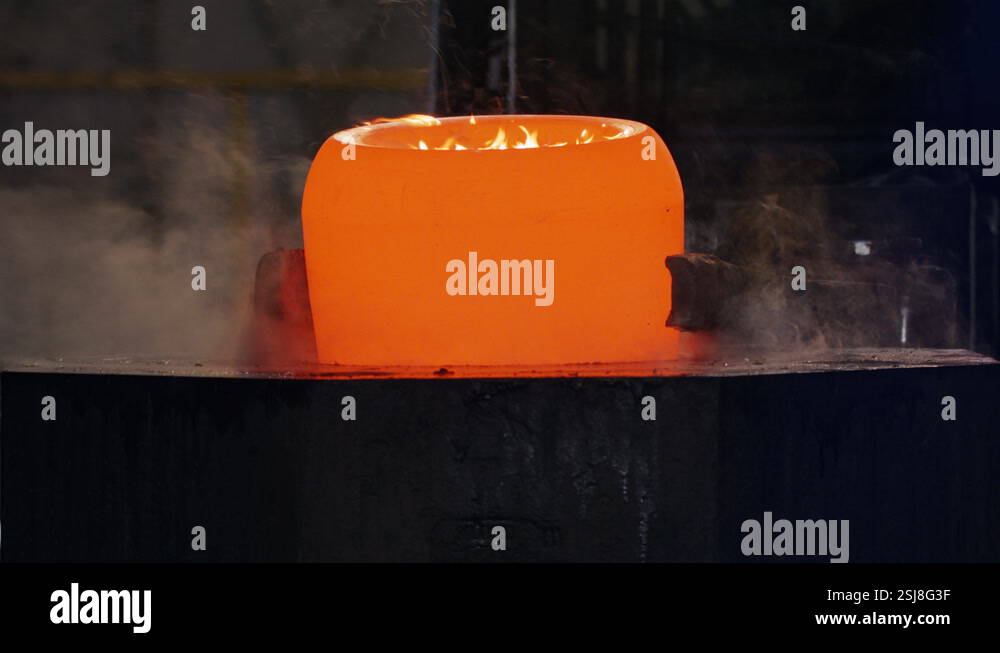 Metal forging for aerospace parts using industrial forging press with ...