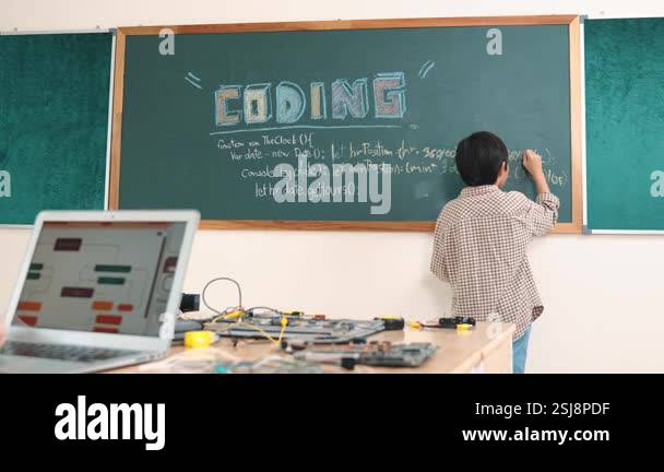 Girl writing engineering prompt by using AI software or programing ...