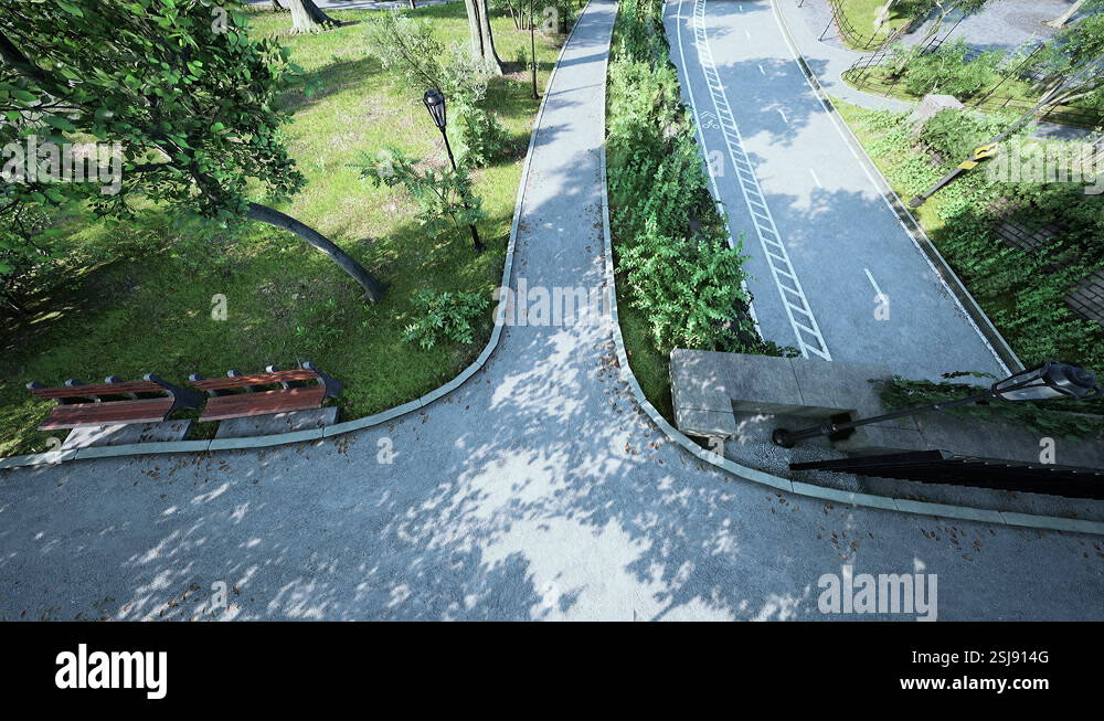 8K Pedestrian paths in the city park Stock Video Footage - Alamy