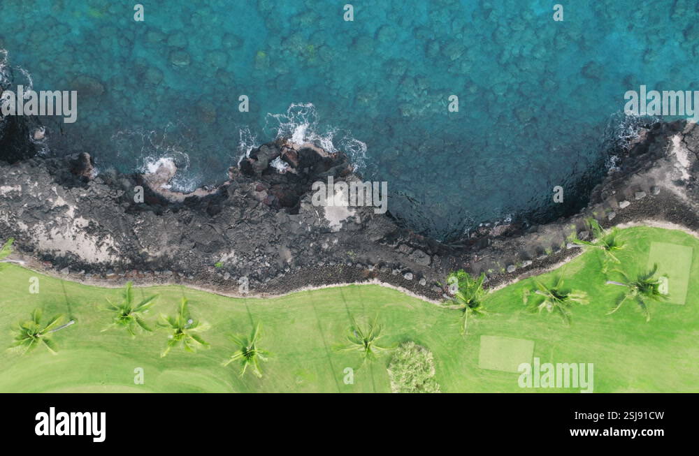 Escape to paradise tropical ocean coast, Top down nature landscape ...