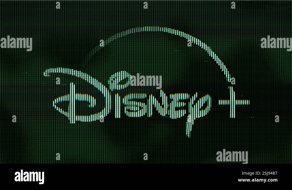 Disney+ Logo Pixel Screen Animation. Futuristic Dot Texture Build Up ...