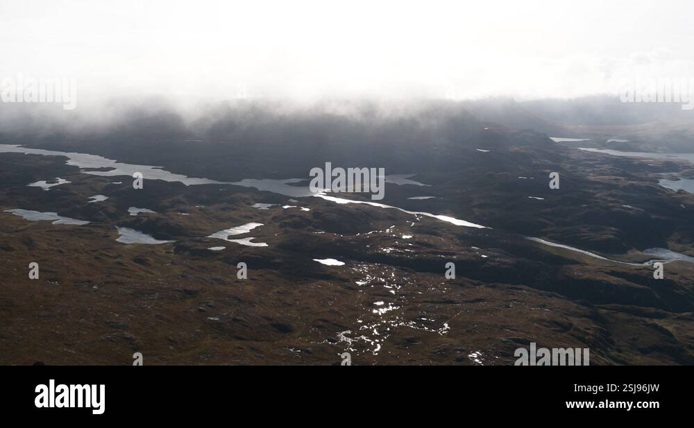 Cloud spilling over Cul mor from Suilven, Assynt, Scotland, UK Stock ...