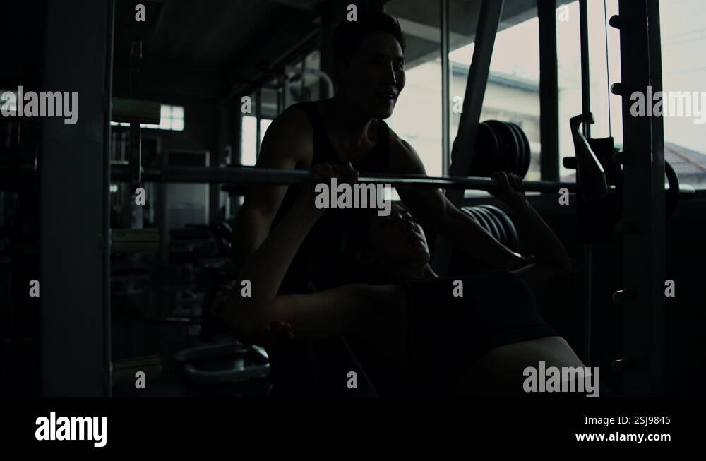 Fitness concept of 4k Resolution. Trainer teaching students lifting ...