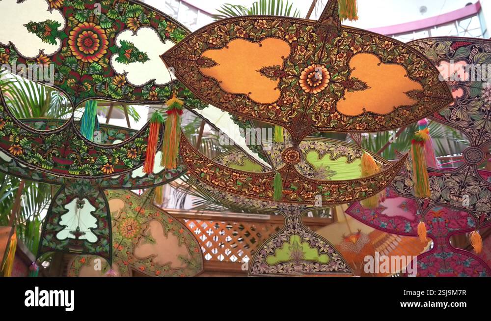 Traditional Colourful Malay Wau kites and decorations Mid Valley ...