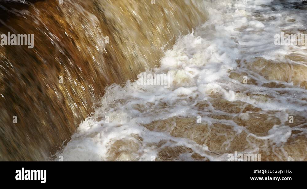 Peat stained water after heavy rain at Stainforth Force on the River ...