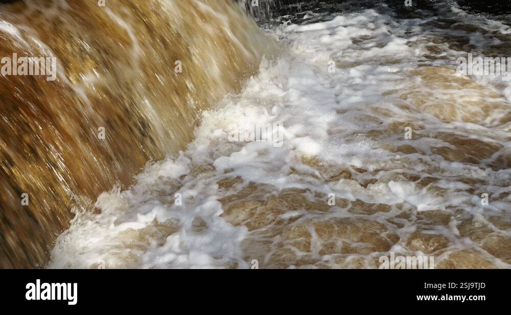 Peat stained water after heavy rain at Stainforth Force on the River ...