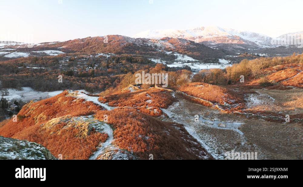 Sunrise light on Todd crag looking towards Coniston Old Man from ...