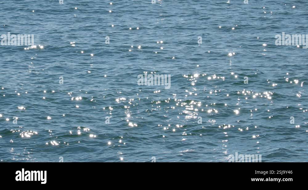 Sun reflecting off the sea in Ventnor on the Isle of White, UK Stock ...