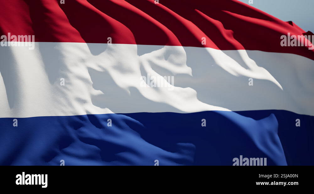Dutch Flag of the Kingdom of the Netherlands Stock Video Footage - Alamy