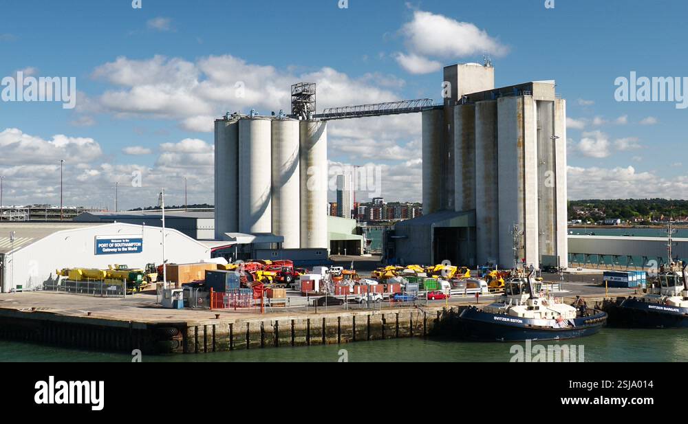 A storage depot on the docks at Southampton, Hampshire, UK Stock Video ...