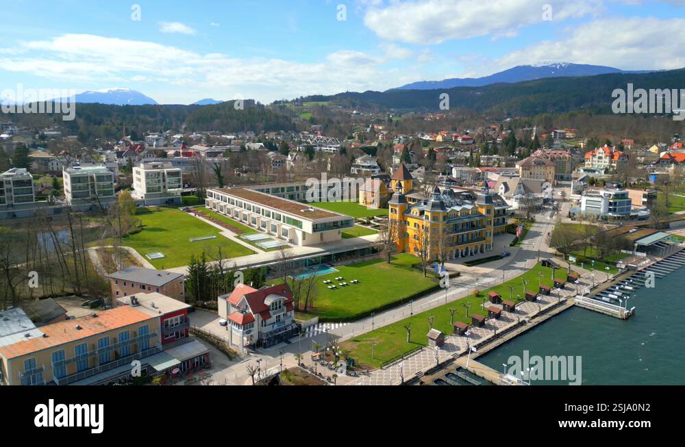 City of Velden at Lake Woerthersee in Austria Stock Video Footage - Alamy