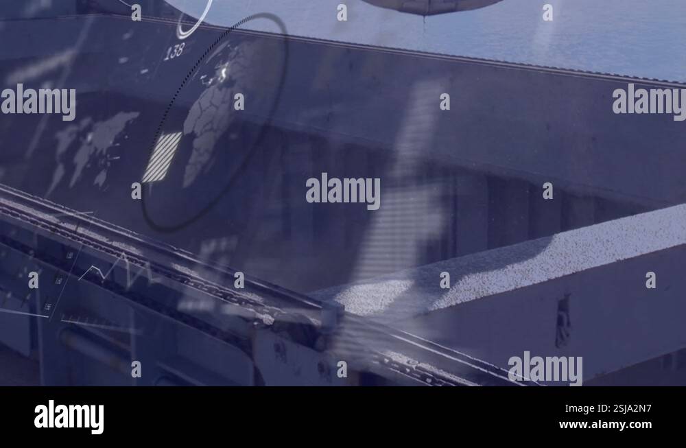 Animation of port and data processing Stock Video Footage - Alamy