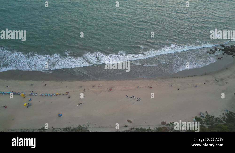 chapora beach drone moving lift to right top view in goa india Stock ...