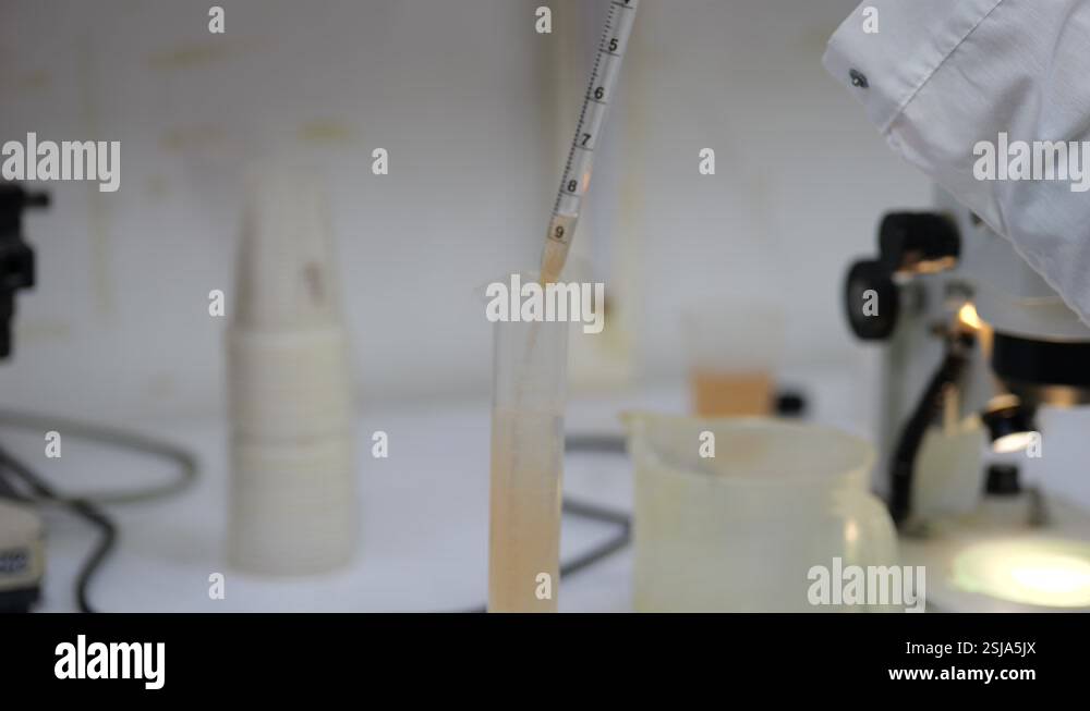 Scientist preparing water sample with pipette. Artemia shrimp water sample Stock Video Footage ...