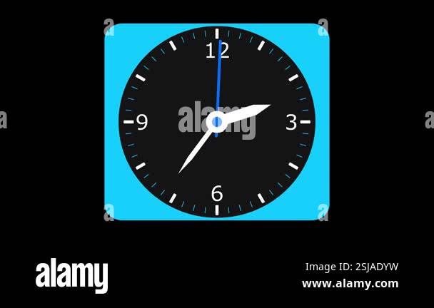 Analog clock icon spinning animation, beautiful analog clock with border color, wall clock ...