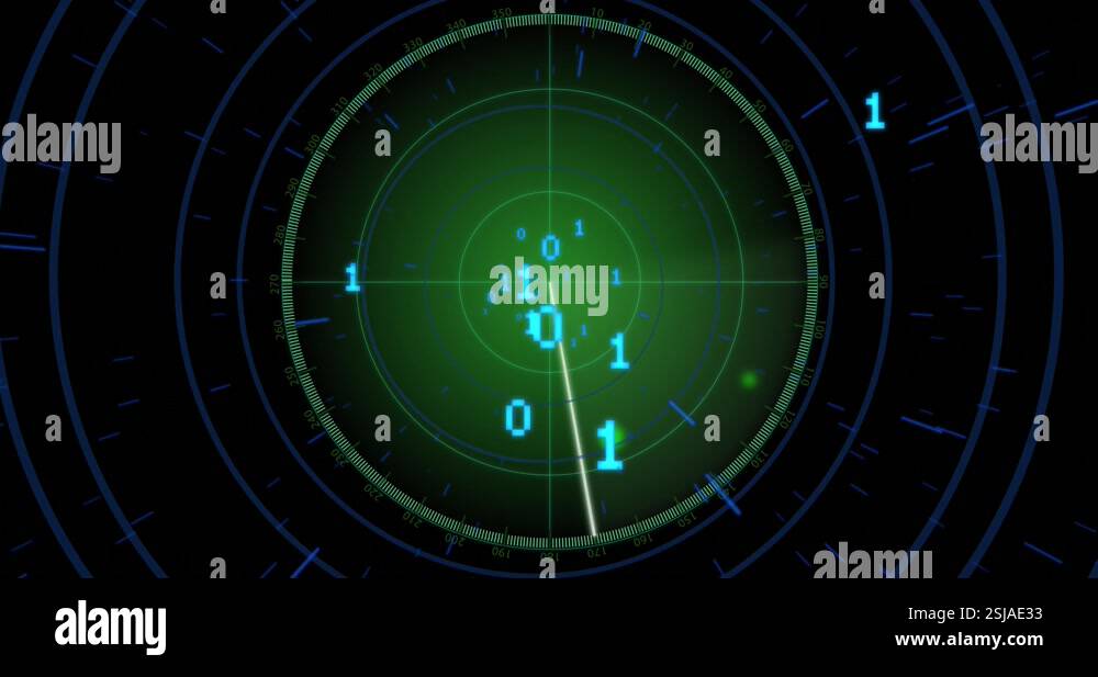 Animation of scope, binary coding and data processing Stock Video ...