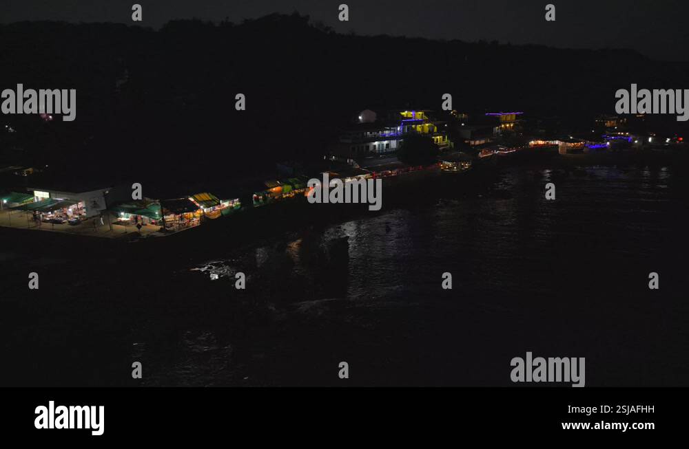 chapora beach wide night view in goa india Stock Video Footage - Alamy