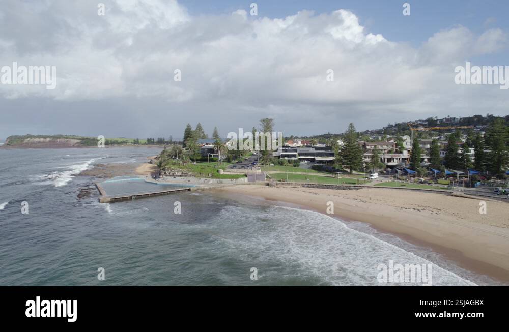 Collaroy Rock Pool And Beach In Sydney, NSW, Australia - aerial drone ...