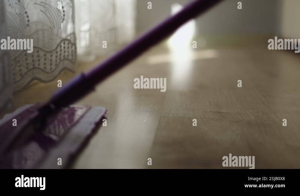 Cleaning in the apartment. cleanliness in the house. The mop mops the ...