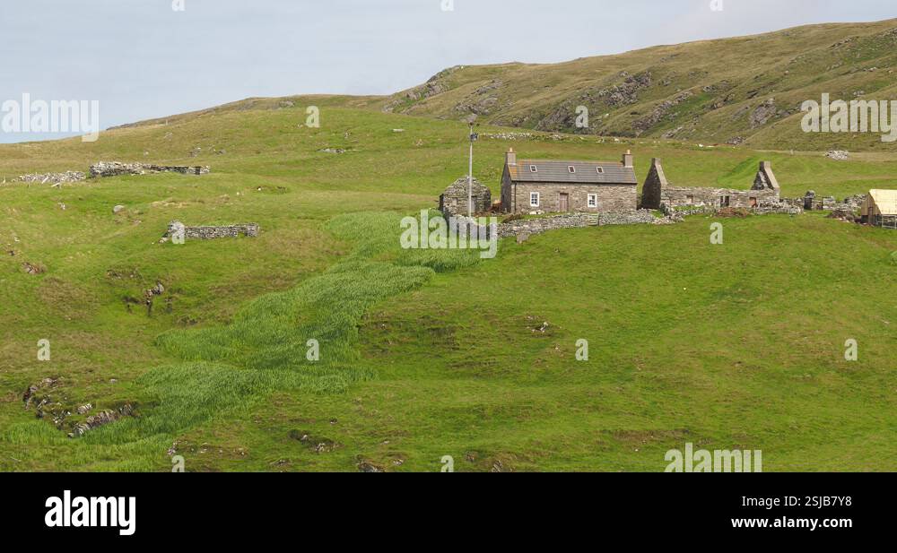 A croft at Sandvoe at North Roe, on the northern tip of Mainland ...