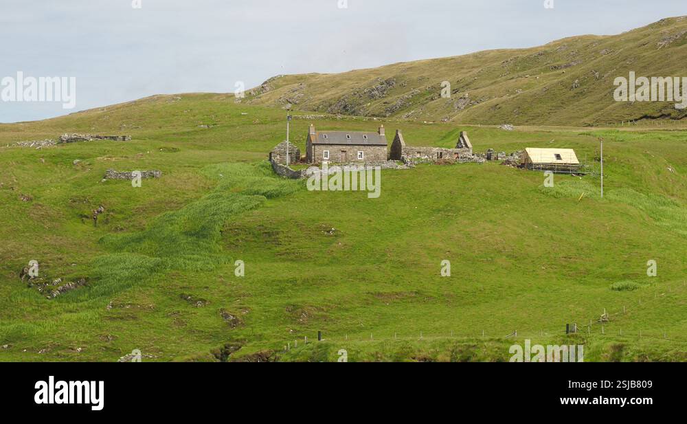 A croft at Sandvoe at North Roe, on the northern tip of Mainland ...