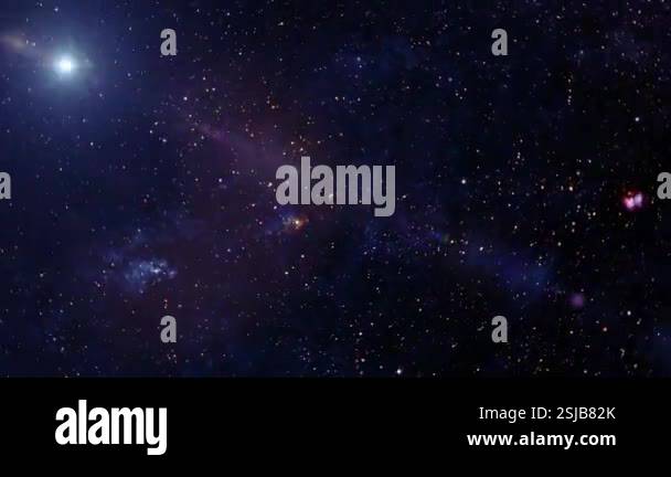 Abstract animation on galaxy space with flare light rotation background ...