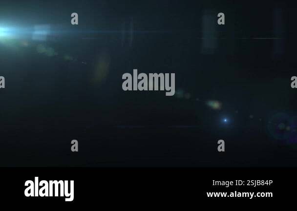 Abstract flicker green blue optical lens flares light rotation moving from top left to bottm ...