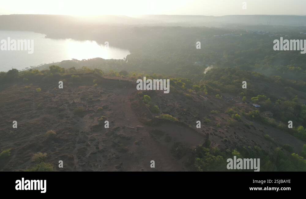 chapora fort bird eye 360d view in goa india Stock Video Footage - Alamy