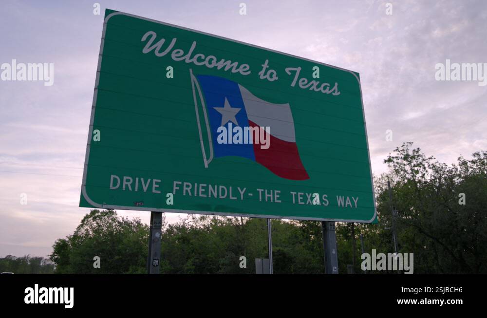 Welcome to Texas - drive friendly the Texas way sign on the state line ...