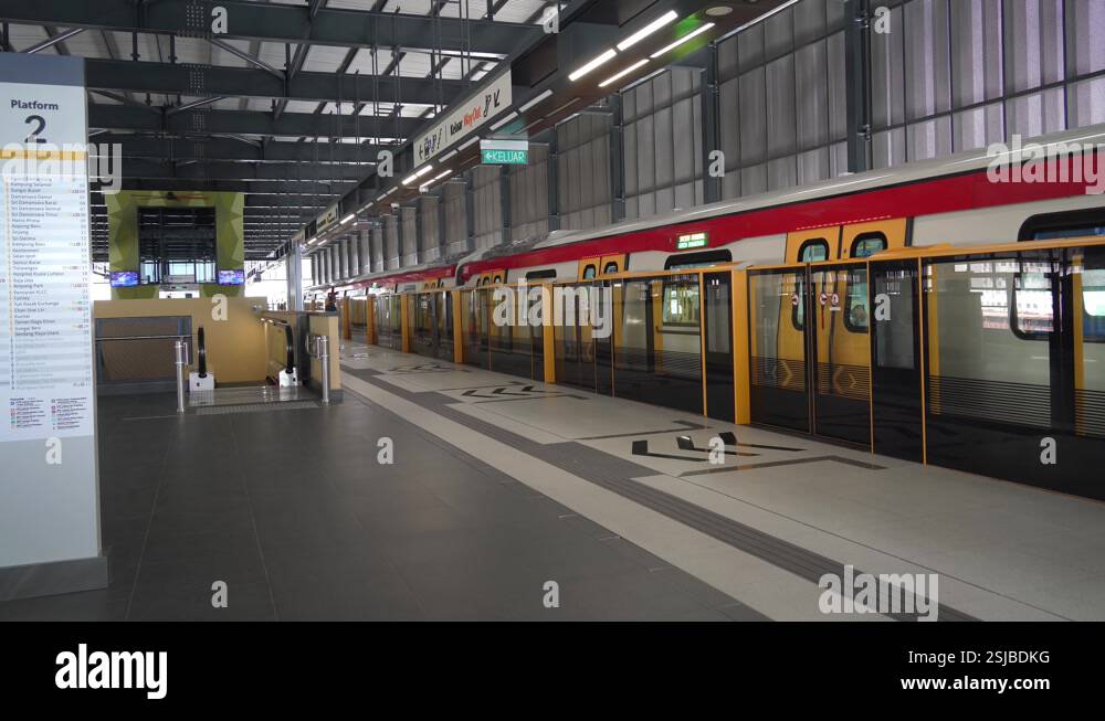 Scenic view of MRT (Mass Rapid Transit) in Serdang Raya Utara station ...