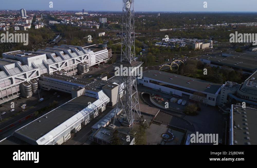 Futuristic building in capital of Germany Fantastic aerial top view ...