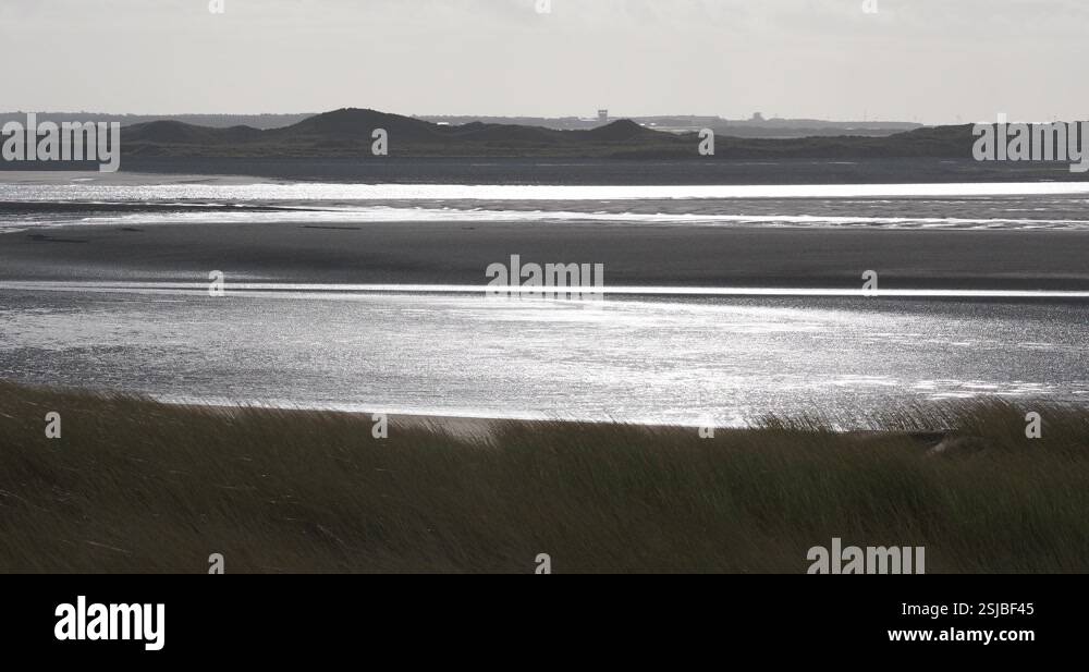 Walney island from Sandscale Hawes with the Walney offshore windfarm ...