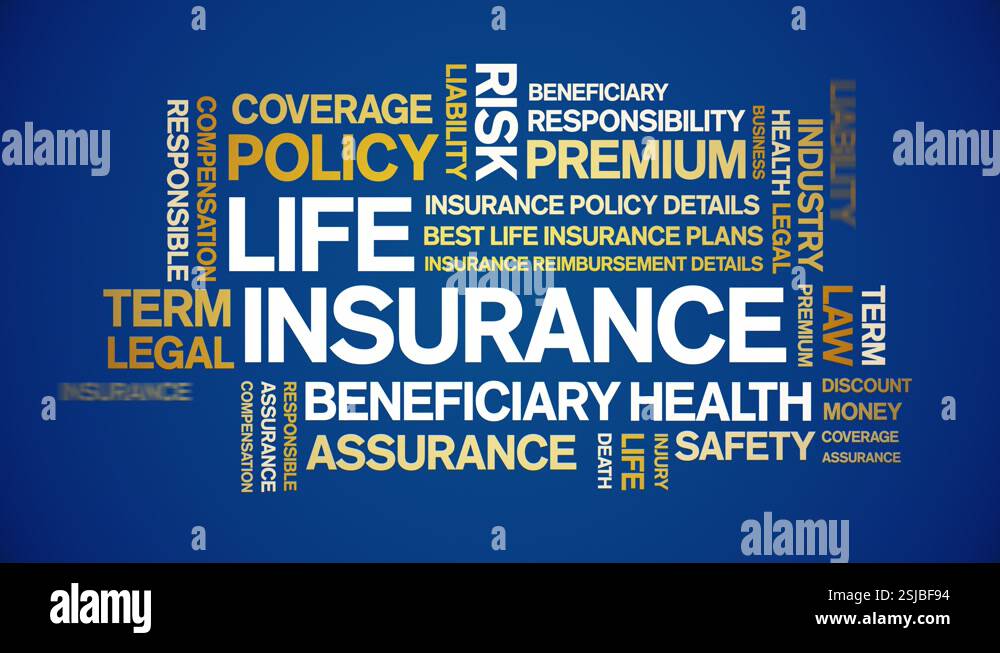 Life insurance animated word cloud,animation kinetic typography ...