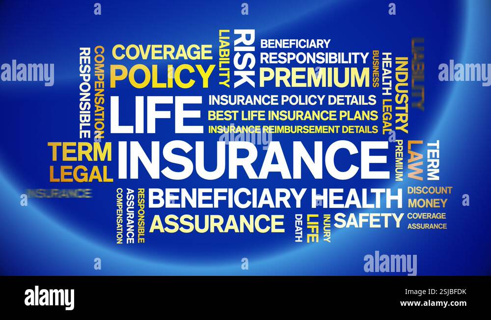 Life insurance animated word cloud,animation kinetic typography ...