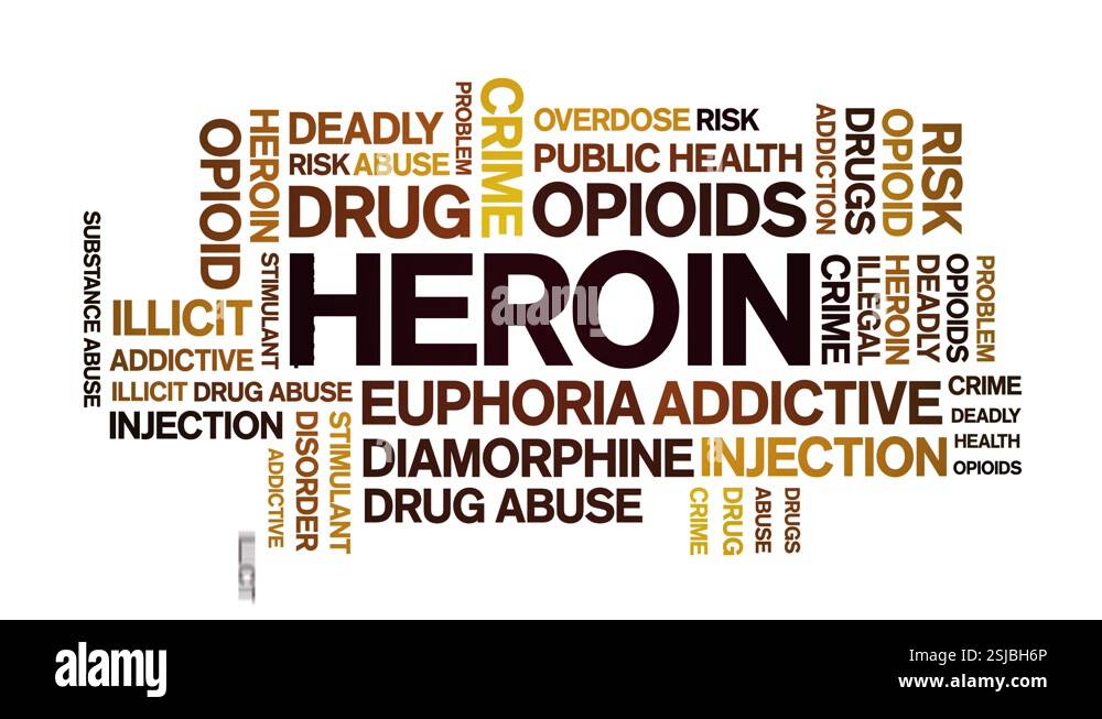 Heroin animated tag word cloud,Drug abuse animation typography seamless ...